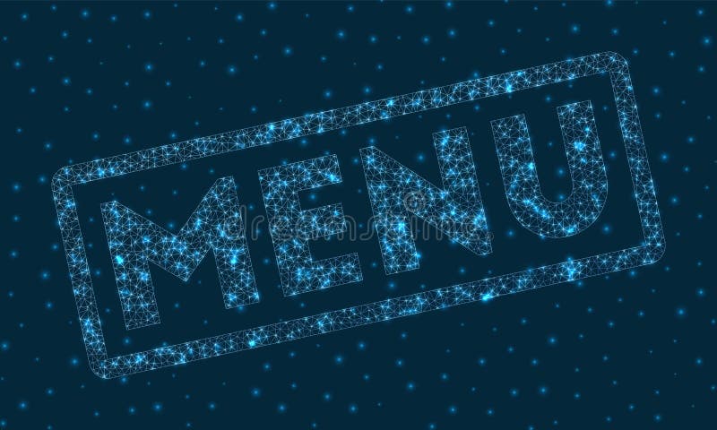 Menu Word in Digital Style. Stock Vector - Illustration of bright ...