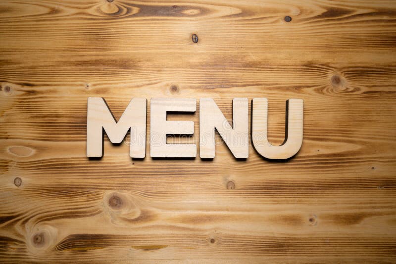 Menu Word With Icon Made From Roasted Coffee Beans On Linen Texture ...