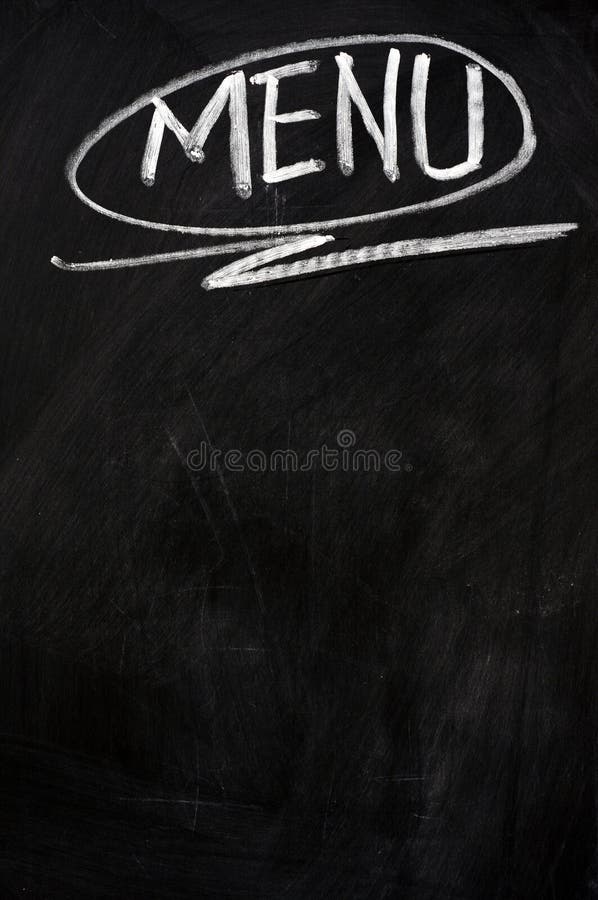 Menu written on blackboard stock photo. Image of fine - 22486898