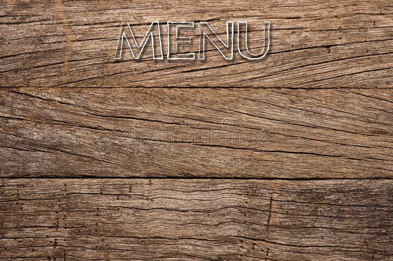 Menu Written On Wooden Background Stock Image - Image of list, pattern ...