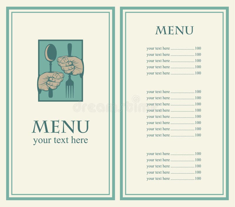Menu with your hands stock vector. Illustration of dishes - 22920260