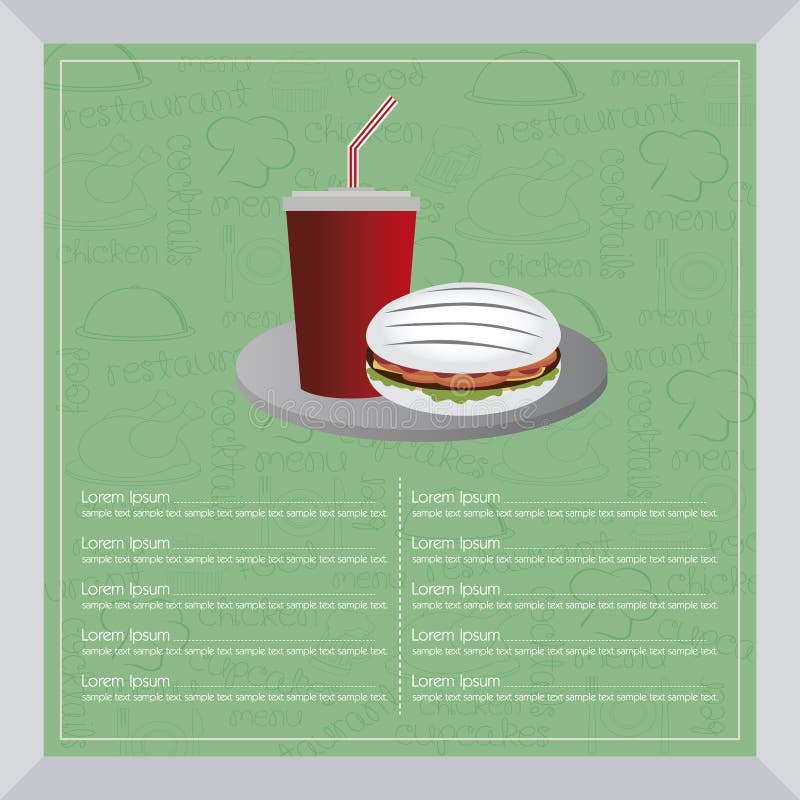 Meny vektor illustrationer. Illustration av kaffe, leverans - 62447281