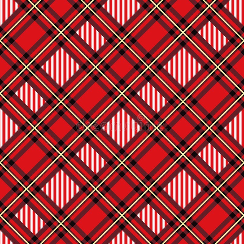 Menzies Tartan Red Kilt Diagonal Fabric Texture Seamless Pattern.Vector ...