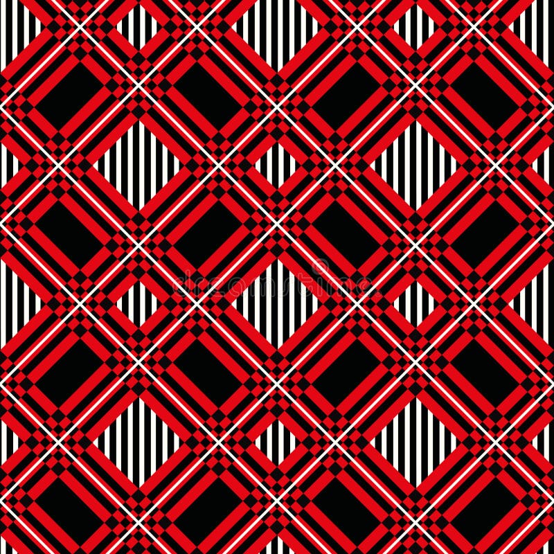 Menzies Tartan Red Kilt Diagonal Fabric Texture Seamless Pattern.Vector ...