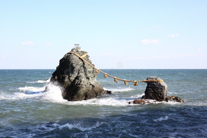 Meoto Iwa (the Wedded Rocks) Stock Photo - Image of historic ...