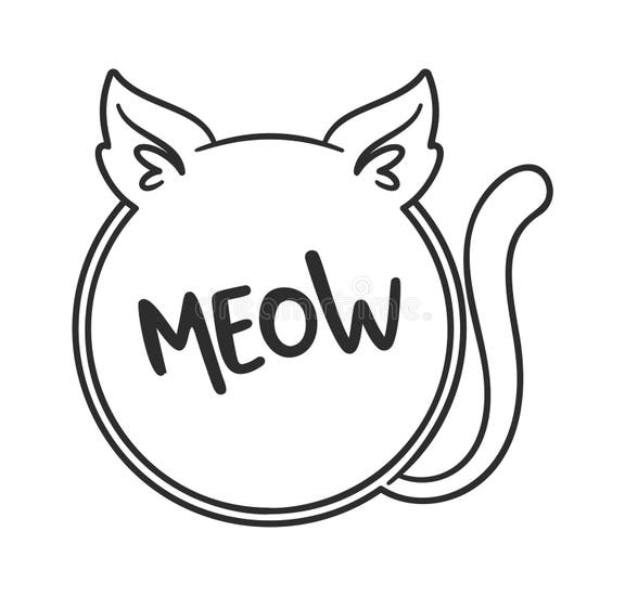 Meow Cat Frame Speech Bubble Stock Vector - Illustration of text ...