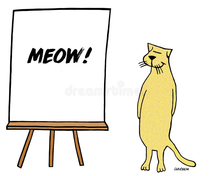 Meow is the Cat`s Presentation Stock Illustration - Illustration of ...
