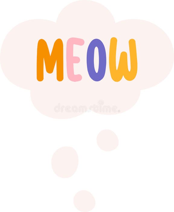 Meow Lettering Cloud stock vector. Illustration of message - 300414344