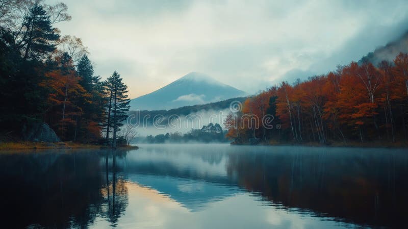 Meple Leave in Finger with Mt.Fuji Backgrou Stock Image - Image of ...