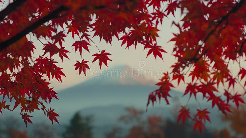 Meple Leave in Finger with Mt.Fuji Stock Image - Image of beautiful ...