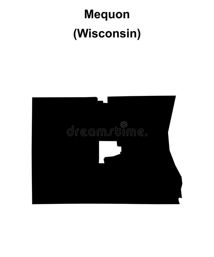 Mequon outline map stock illustration. Illustration of contour - 357624809