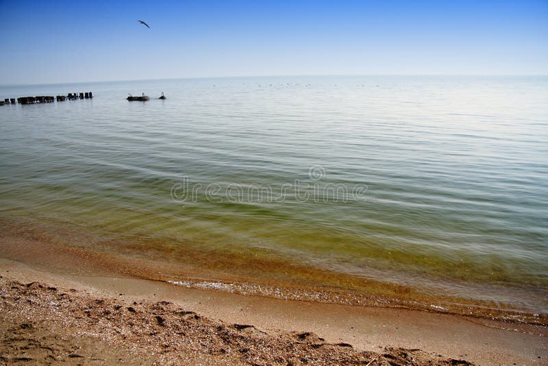 Mer d'Azov image stock. Image du sable, plage, roche - 187102523