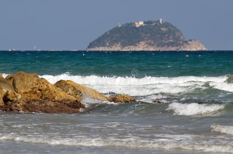 Mer ligurienne photo stock. Image du horizontal, horizon - 6876692