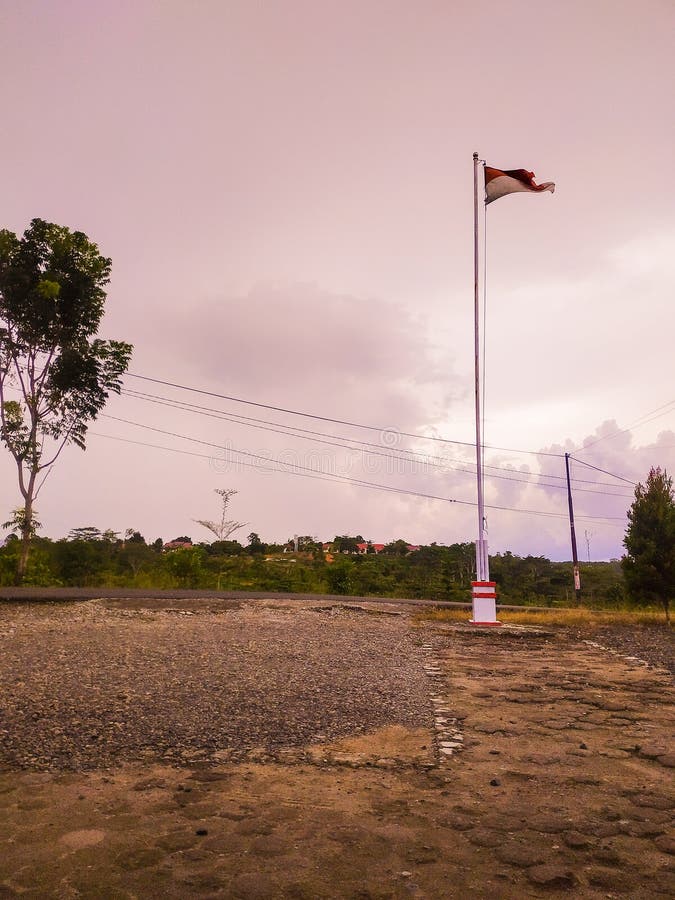 Merah Putih Flag stock photo. Image of flag, beach, sunset - 218976846
