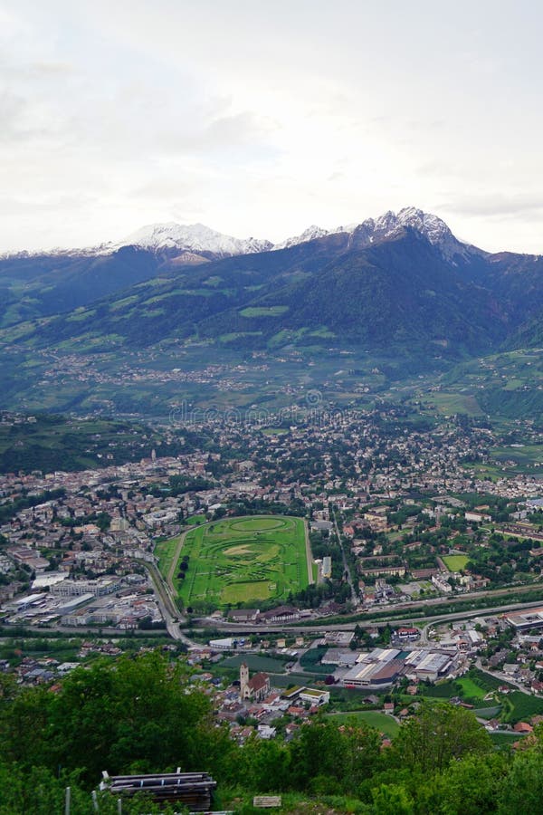 Meran from Above - Southern Tyrol Stock Image - Image of alps, views ...