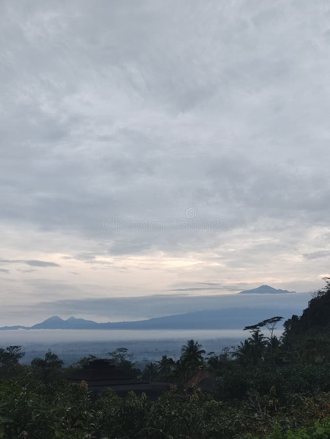 Merapi and Merbabu Mountain Stock Image - Image of reflection, winter ...