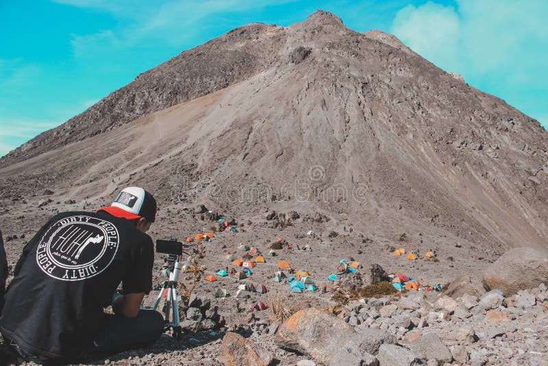 Merapi mount editorial stock photo. Image of camp, merapi - 93508698