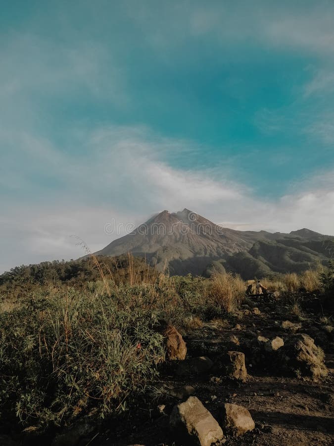 The Mountain for Background Stock Image - Image of merapi, sunlight ...