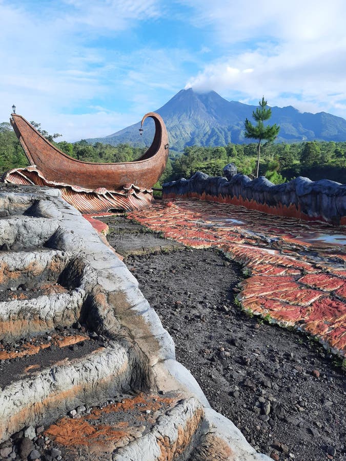 Merapi mountain outlook stock photo. Image of merapi - 261775144