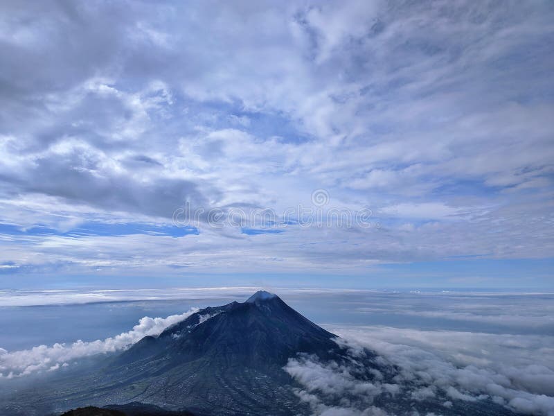 Merapi Mountain View in Boyolali, Central Java, Indonesia Stock Image ...