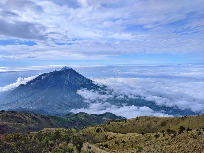 Merapi Mountain View in Boyolali, Central Java, Indonesia Stock Image ...