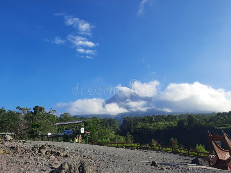Merapi mountain yogyakarta stock image. Image of legend - 261814435