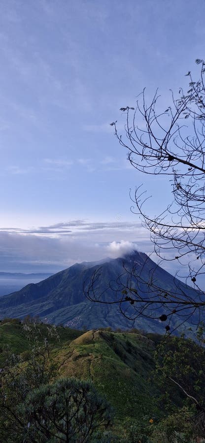 Merapi with View at Merbabu Stock Image - Image of merbabu, merapi ...