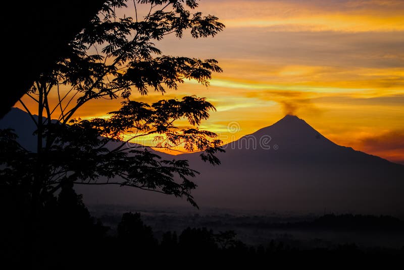 Sindoro Volcano in Central Java Stock Image - Image of indonesia ...