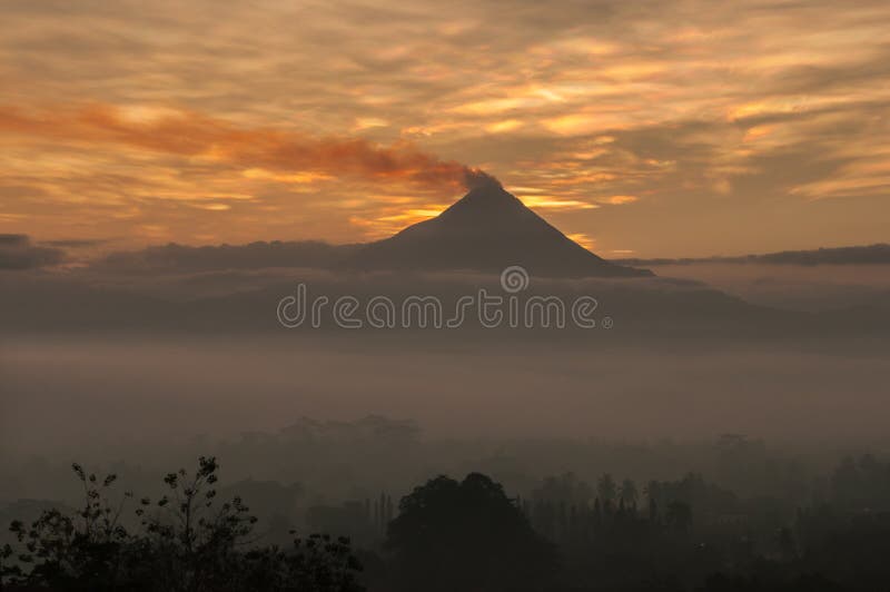 Merapi volcano stock photo. Image of natural, aura, color - 47743666
