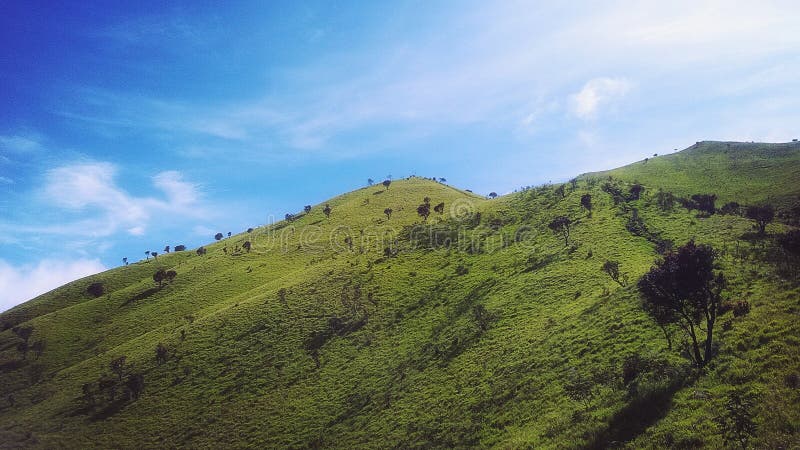 Merbabu stock image. Image of savana, morning, beauty - 132533977
