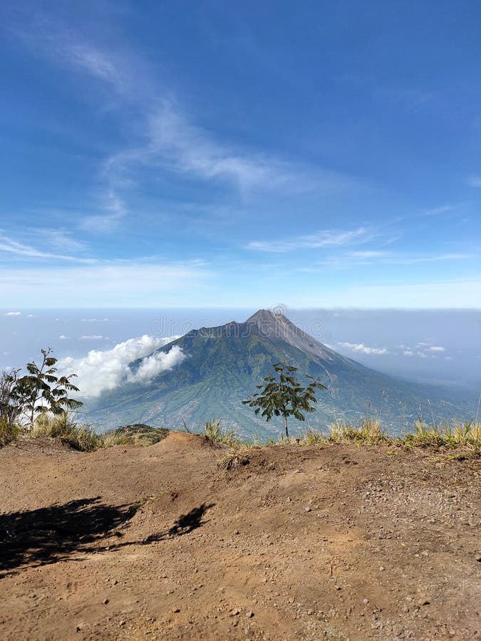 Merbabu maountain in java stock image. Image of hill - 264681675