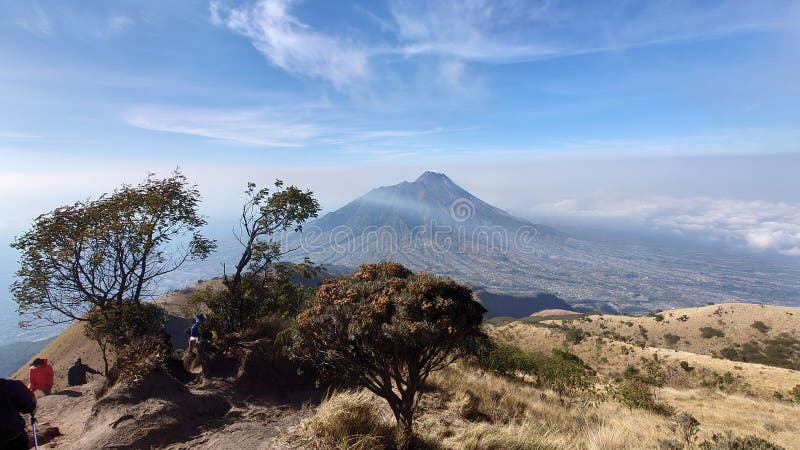 Merbabu Mountain View Merapi Stock Photo - Image of merbabu, rock ...