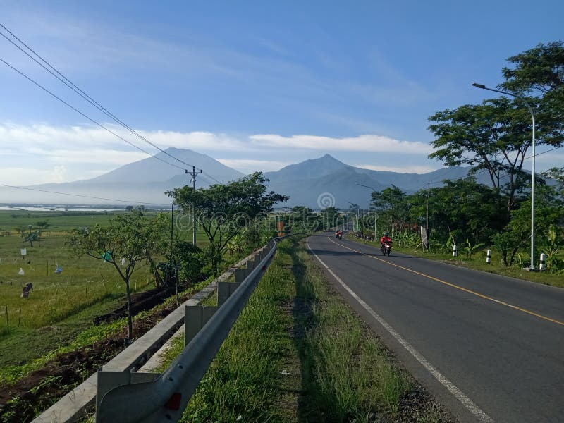 Merbabu and Telomoyo Mountain Stock Image - Image of waterway, bridge ...