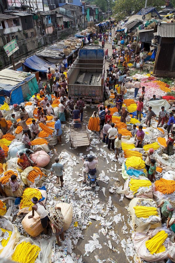 Mercato Del Fiore, Calcutta, India Immagine Editoriale - Immagine di ...