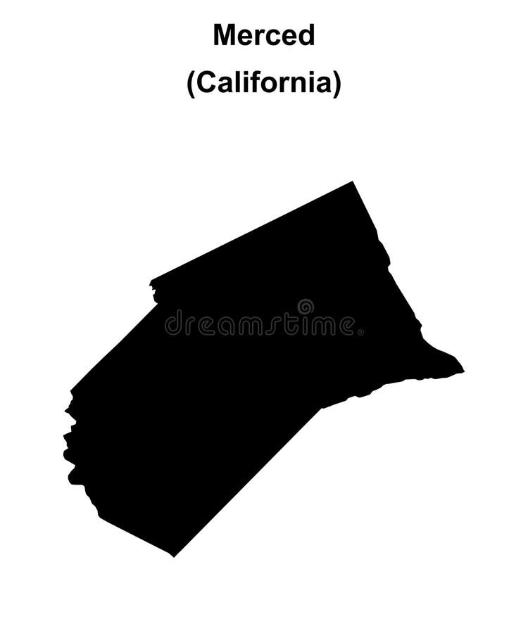 Merced outline map stock illustration. Illustration of cartography ...