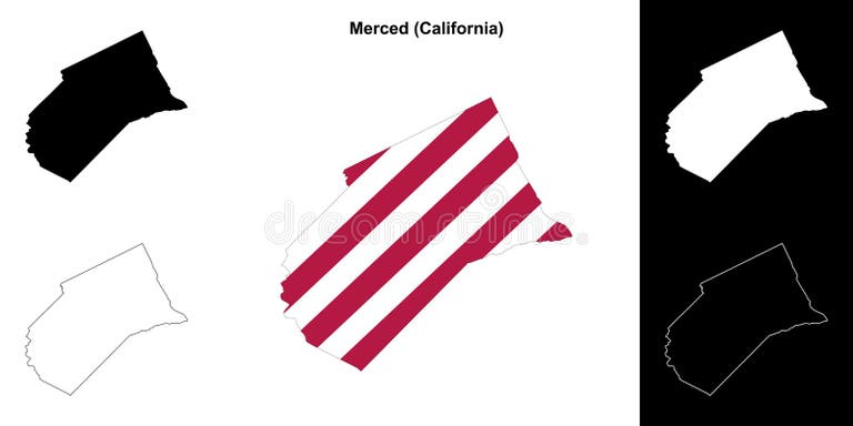 Merced outline map stock vector. Illustration of silhouette - 323840193