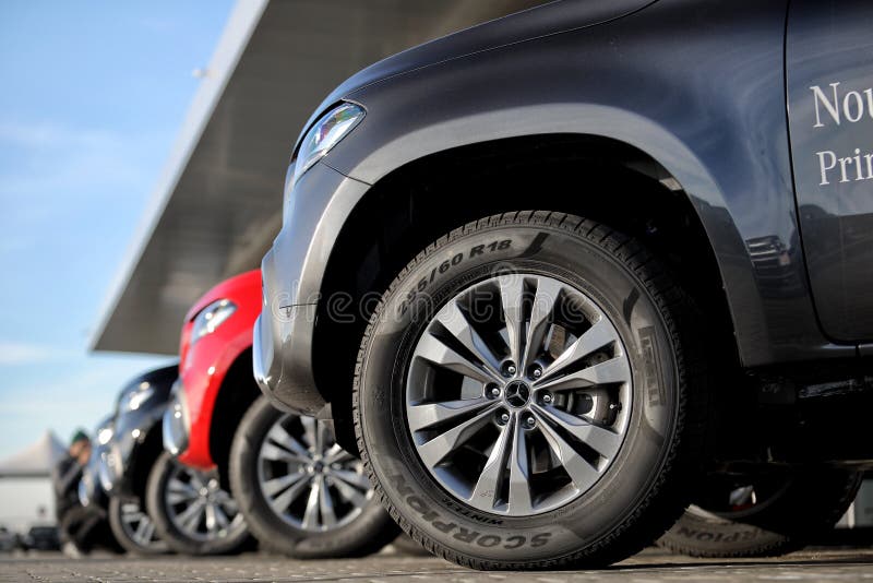 Mercedes-Benz X Class Tire Detail Editorial Photo - Image of wheels ...