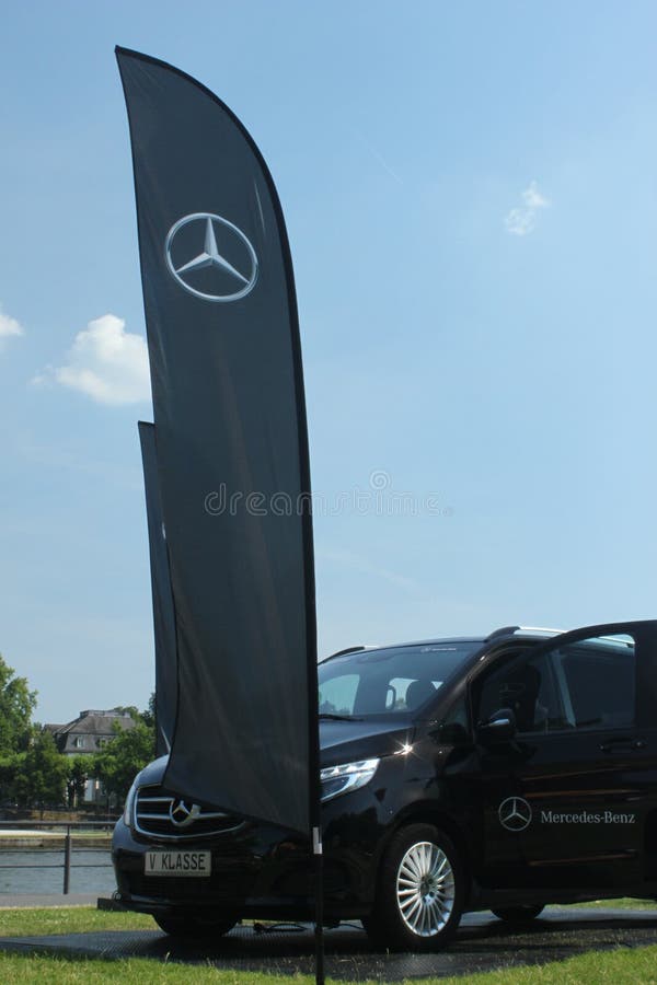 Mercedes Benz Logo Flag editorial photography. Image of frankfurt ...