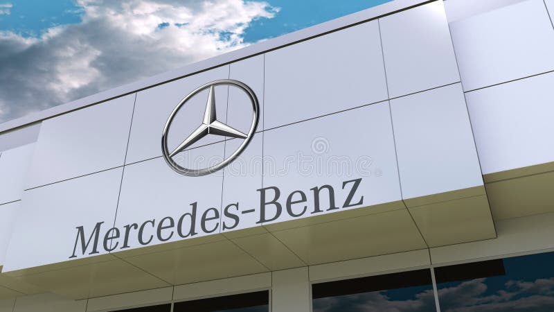 Mercedes-Benz Logo on the Modern Building Facade. Editorial 3D ...