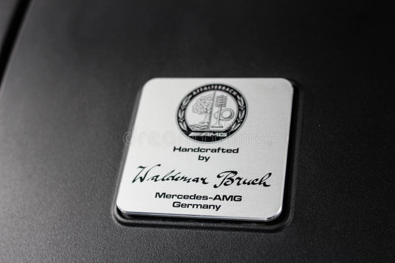 Mercedes Car Engine Maker Emblem Editorial Stock Image - Image of ...