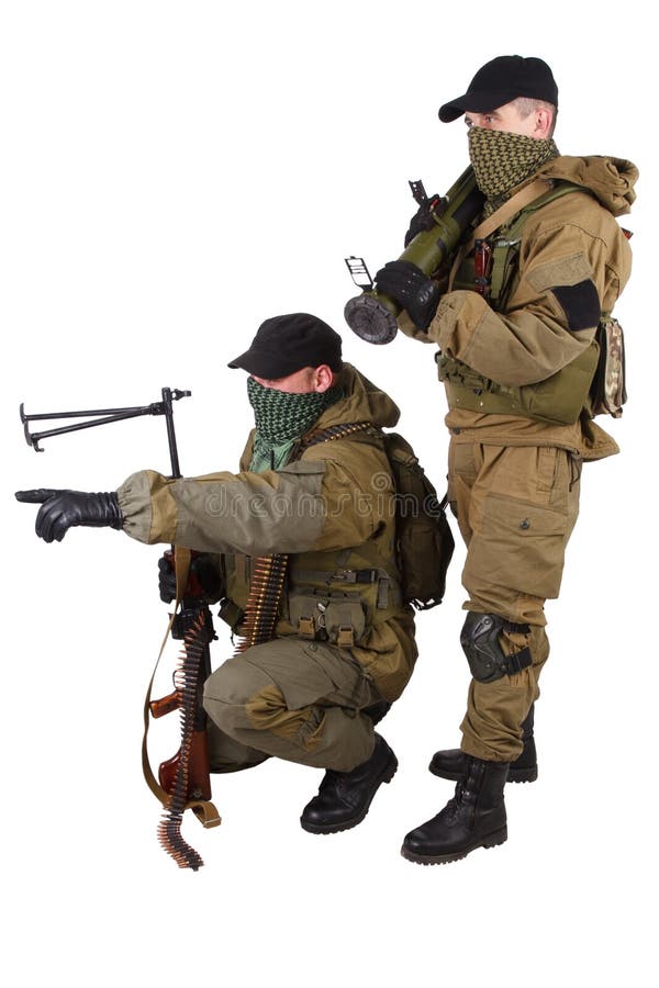 Mercenaries with RPD Machine Gun and Rocket Launcher Stock Image ...