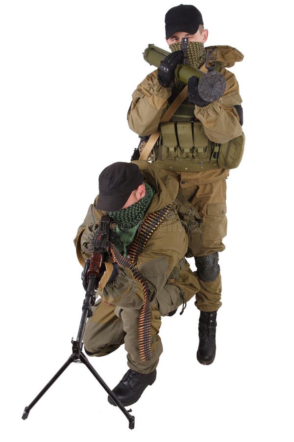 Mercenaries with RPD Machine Gun and Rocket Launcher Stock Image ...