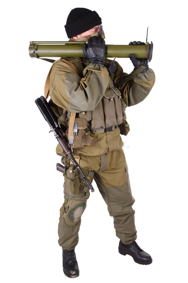 Mercenario Con El Arma Del Bazuca Imagen de archivo - Imagen de ...