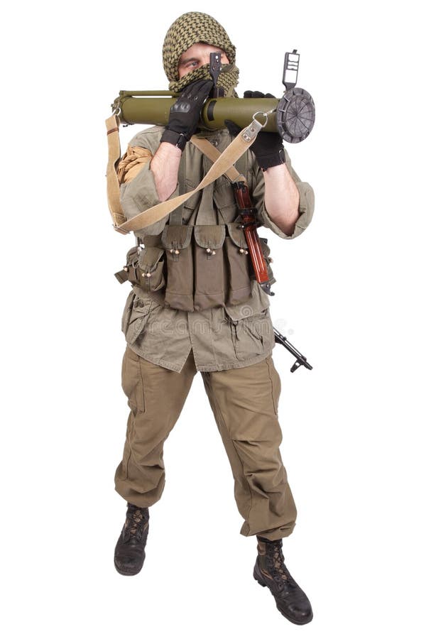 Un Lanciarazzi Russo Di RPG 7 Con Vista Ottica Del Supporto Del Bipod E ...