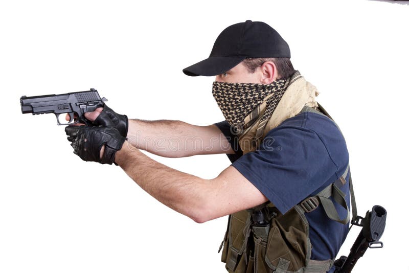 Mercenario con AK 47 foto de archivo. Imagen de asalto - 41877876