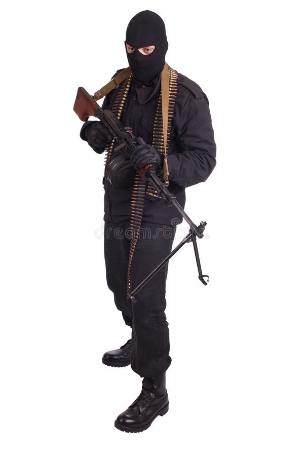 Mercenary with RPD 44 Machine Gun Stock Image - Image of aiming ...