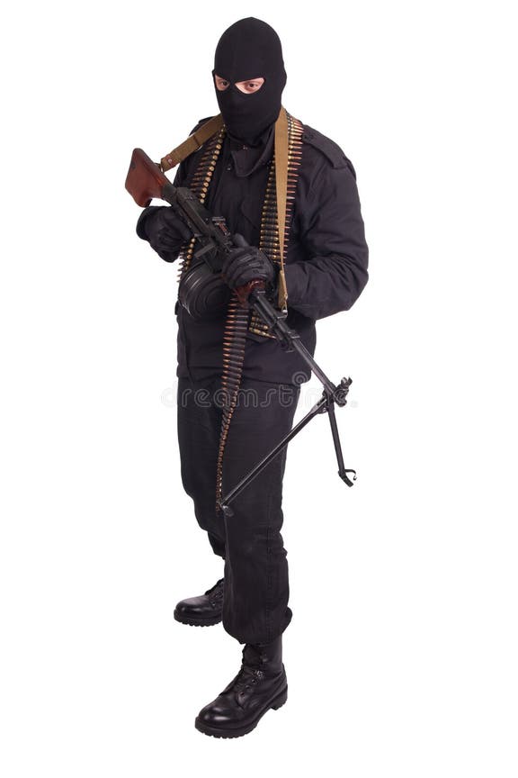Mercenary with RPD 44 Machine Gun Stock Image - Image of aiming ...