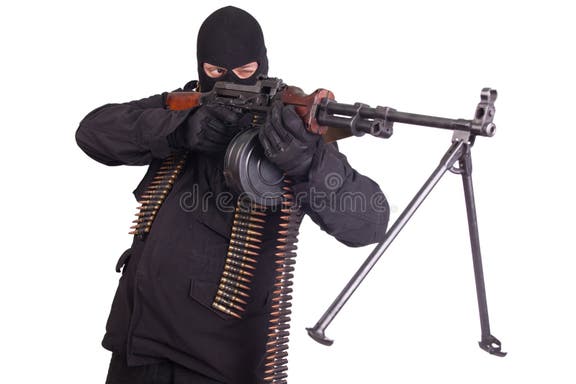 Mercenary with RPD 44 Machine Gun Stock Photo - Image of outlaw ...