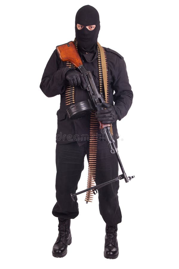 Mercenary with RPD 44 Machine Gun Stock Photo - Image of face, firearms ...