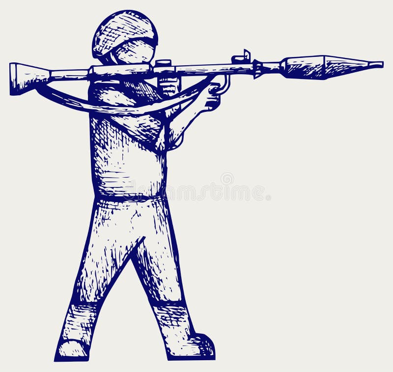 Anti-tank Rocket Propelled Grenade Launcher - RPG 7 Stock Vector ...